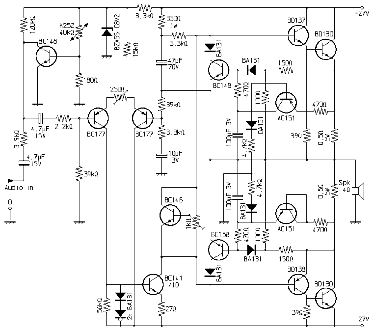 Transistor power amplifiers for outputs from 15 to 120 watts